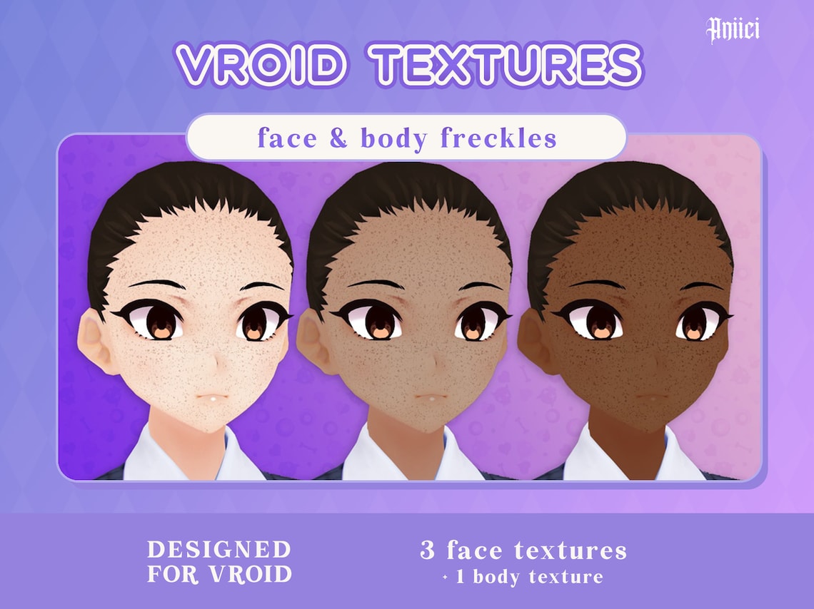 Vroid Face and Body Freckles Texture: Vtuber Model (digital Download ...