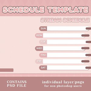 Twitch Schedule Template Neapolitan Streamer Assets Vtuber Graphics ...
