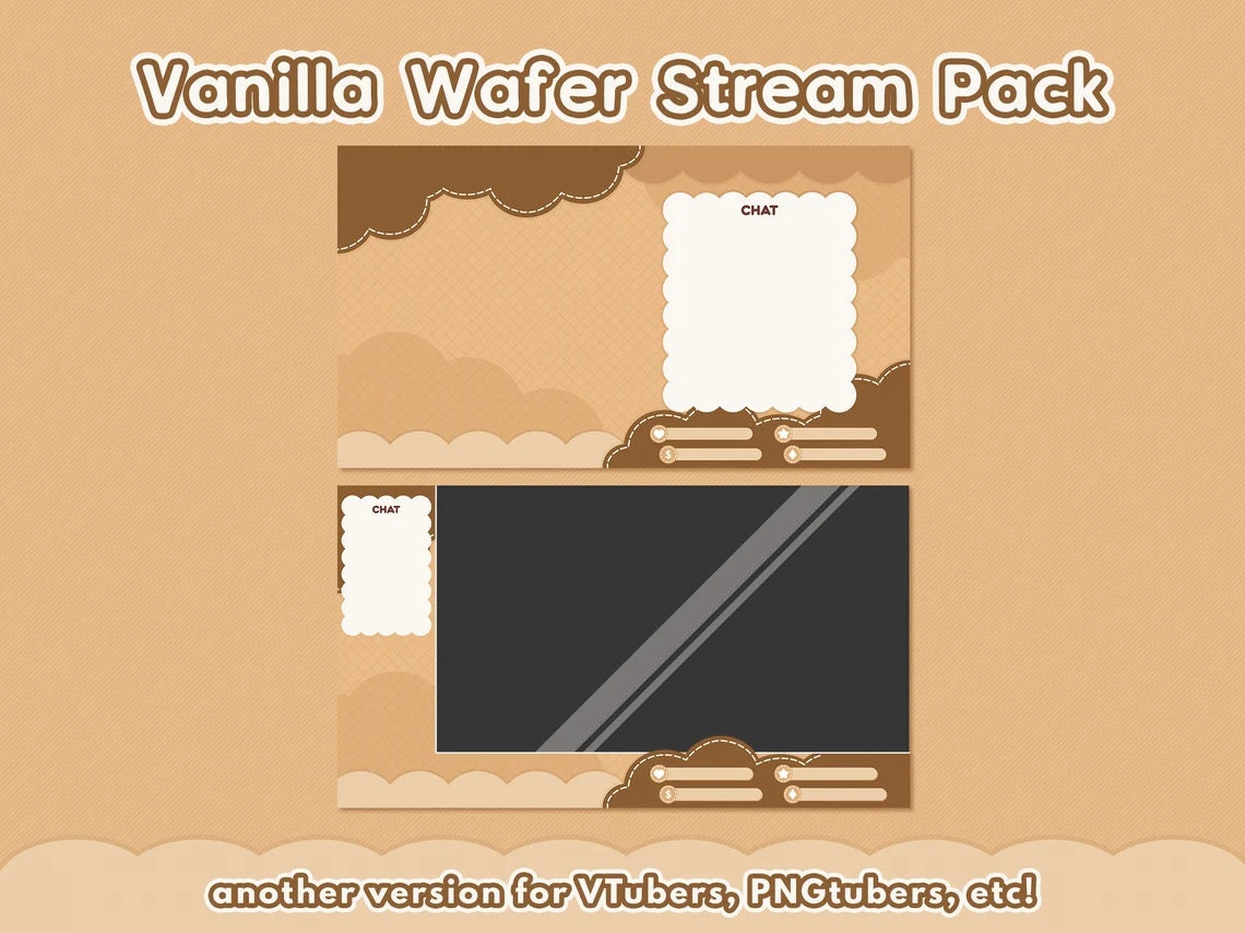 ANIMATED Twitch Stream Package Vanilla Wafer Brown & White Panels ...