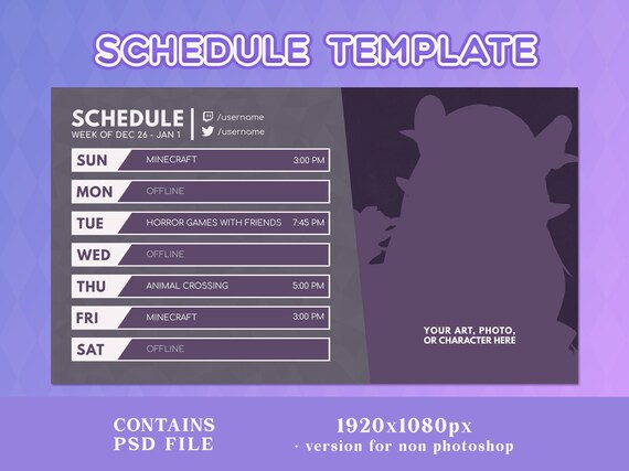 Art Collectibles Black Twitch Schedule Template Streamer Graphics Art Collectibles Black Twitch Schedule Template Streamer Graphics
