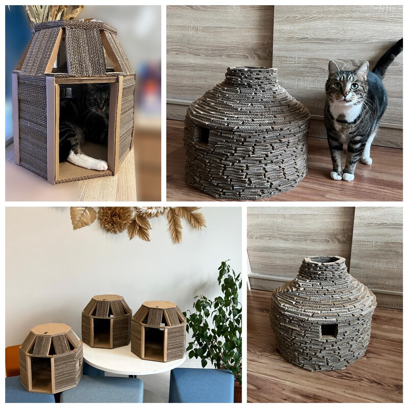 Cardboard Cat House - Etsy