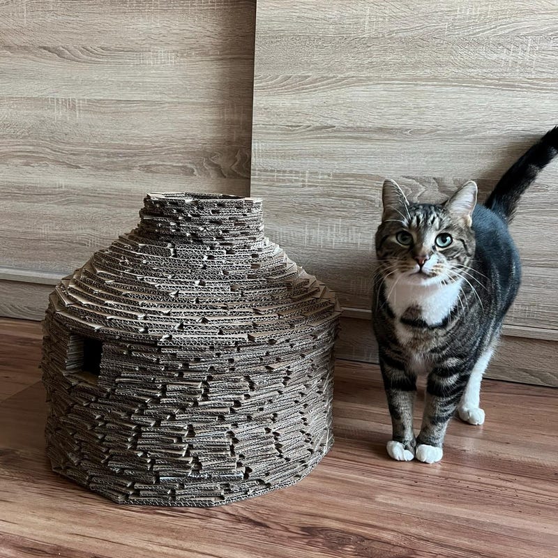 Cardboard Cat House - Etsy