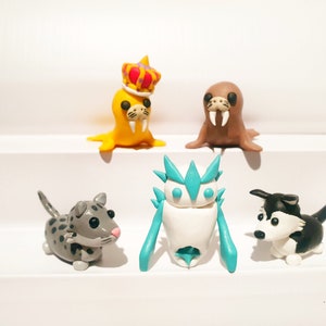 Adopt Me Pets Figures Ice Golem,snow Leopard,golden Walrus,husky,ghost ...