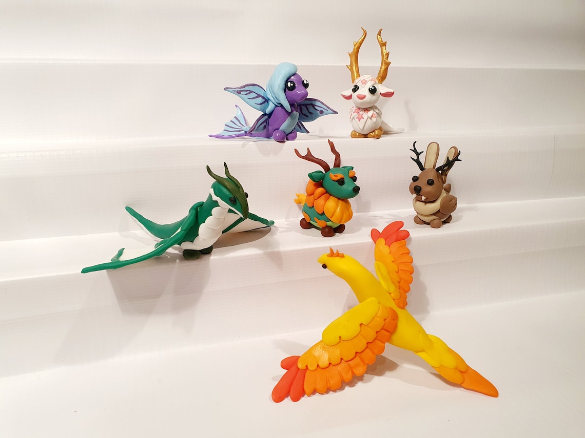 Adopt Me Pets Figures Phoenix,goldhorn,merhorse,wyvern,axolotl,neon ...