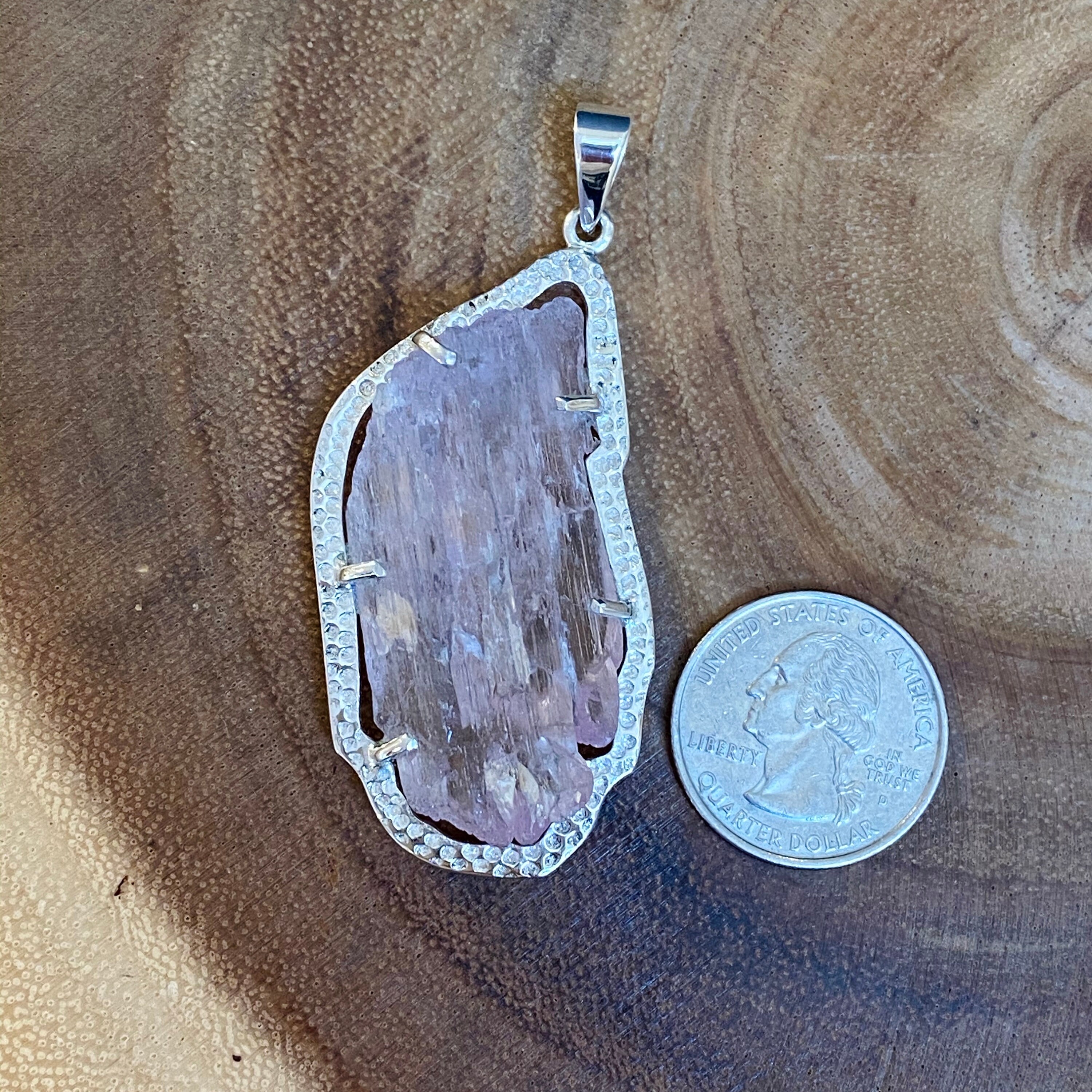 Kunzite Pendant Handmade Set in Sterling Silver. - Etsy Singapore