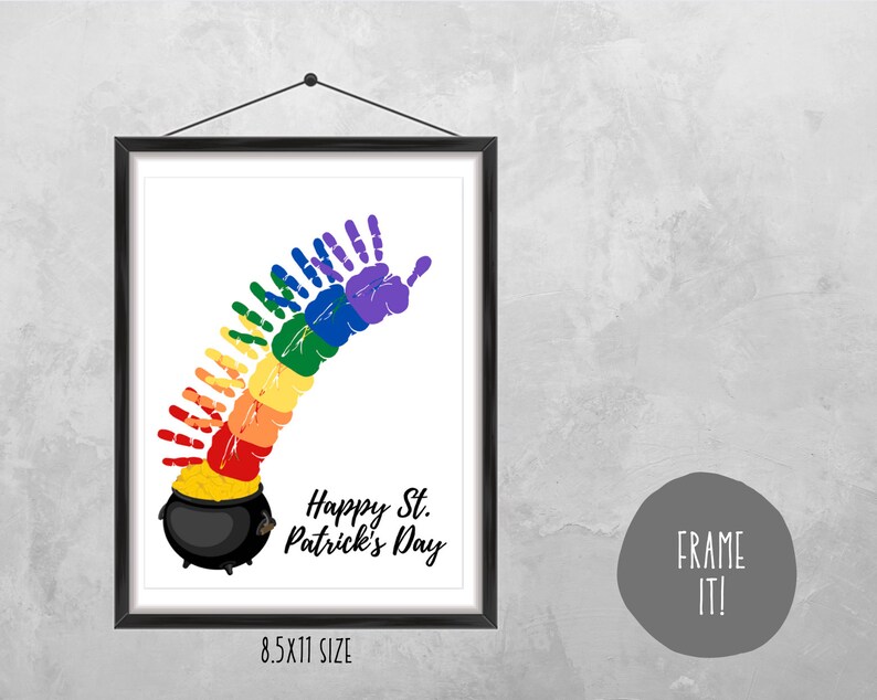 St. Patrick's Day Rainbow Handprint Craft, Rainbow Handprint Art ...