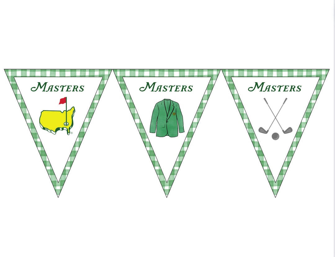 Masters Tournament Party Decor, Masters Pennant, Masters Printable Flag ...
