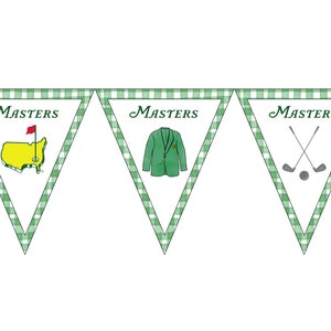 Masters Tournament Party Decor, Masters Pennant, Masters Printable Flag ...
