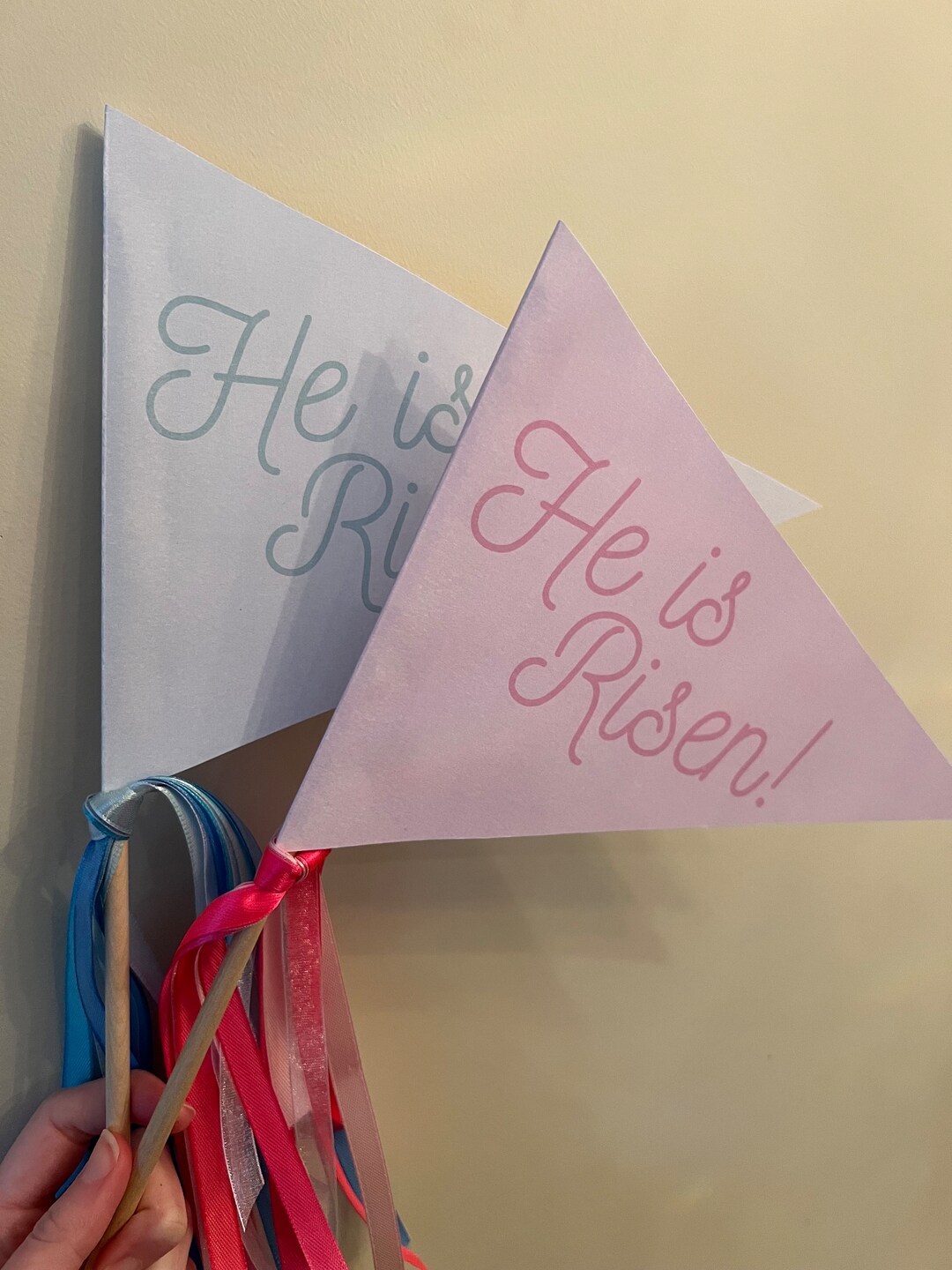 He is Risen Easter Pennant Easter Printable Flag Easter Basket Filler ...