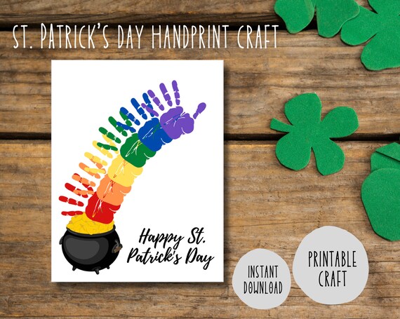 St. Patrick's Day Rainbow Handprint Craft Rainbow | Etsy