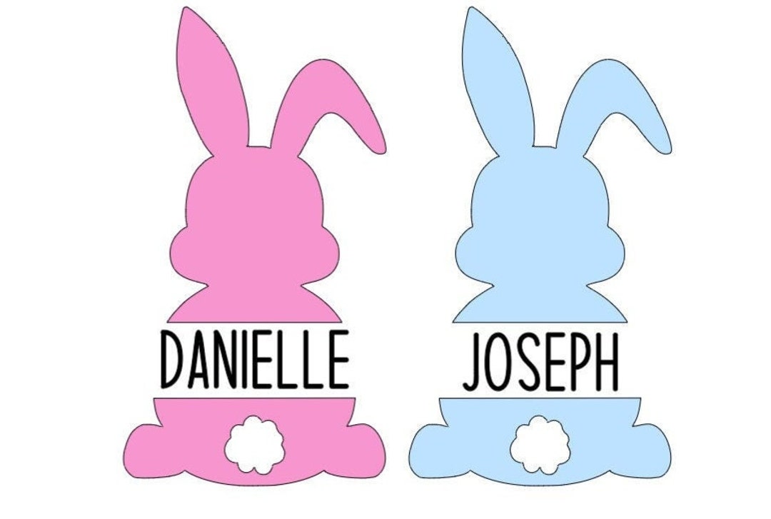 Custom Easter Bunny Vinyl Adhesive Decal, Easter Basket Decal, Bunny ...