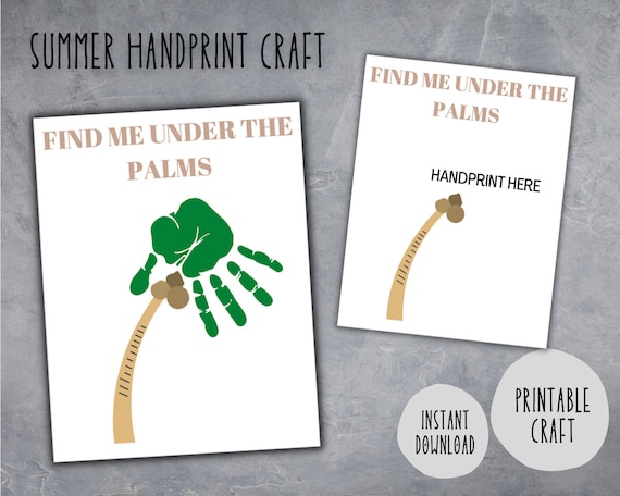 Summer Handprint Craft Palm Tree Hand Art Toddler Craft - Etsy