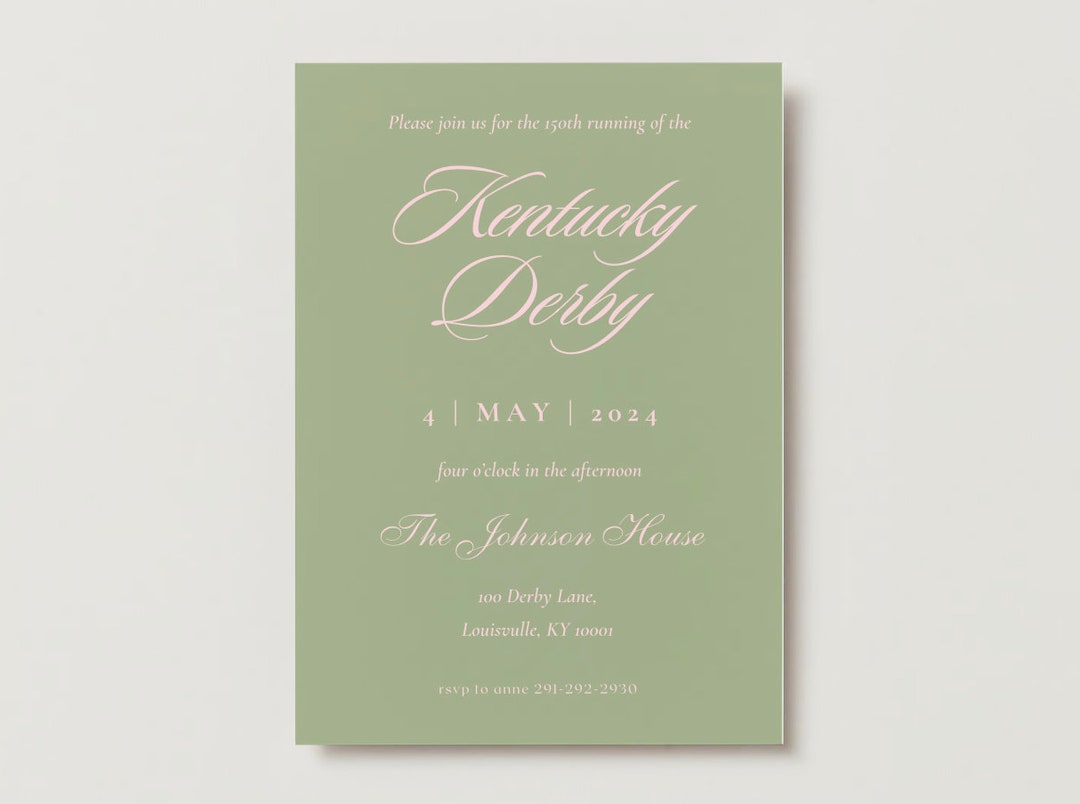 Printable Kentucky Derby Invitation, Kentucky Derby Party Invitation ...
