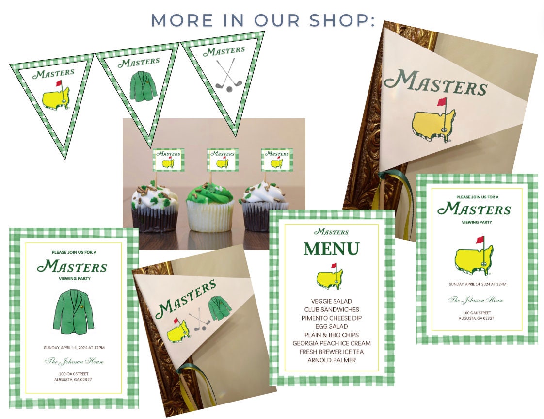 Masters Tournament Party Decor, Masters Pennant, Masters Printable Flag ...
