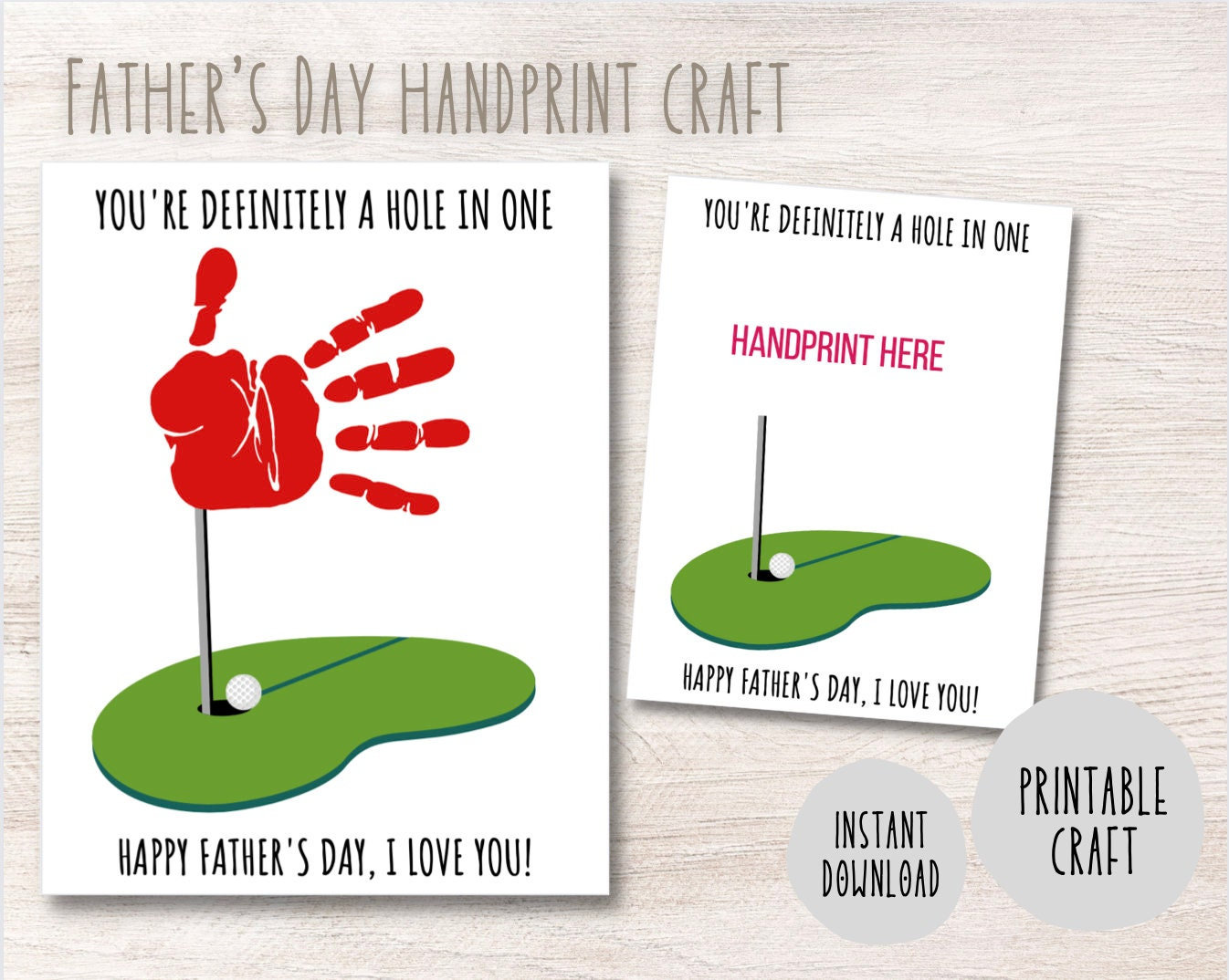 Father's Day Handprint Craft Golf Handprint Art Toddler Craft Handprint ...