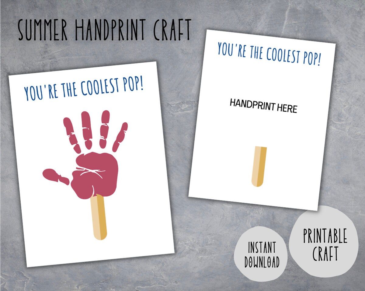 Summer Handprint Craft Ice Pop Hand Art Toddler Craft Handprint ...