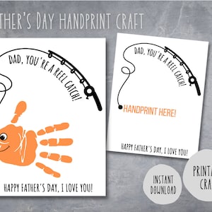 Father's Day Handprint Craft Fish Hand Art Toddler Craft Handprint ...
