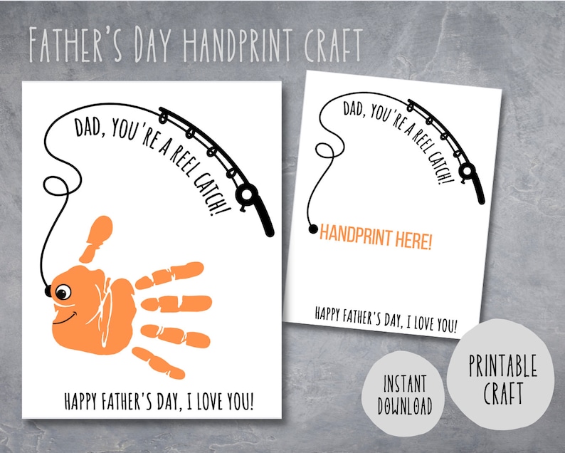 Father's Day Handprint Craft Fish Hand Art Toddler Craft Handprint ...