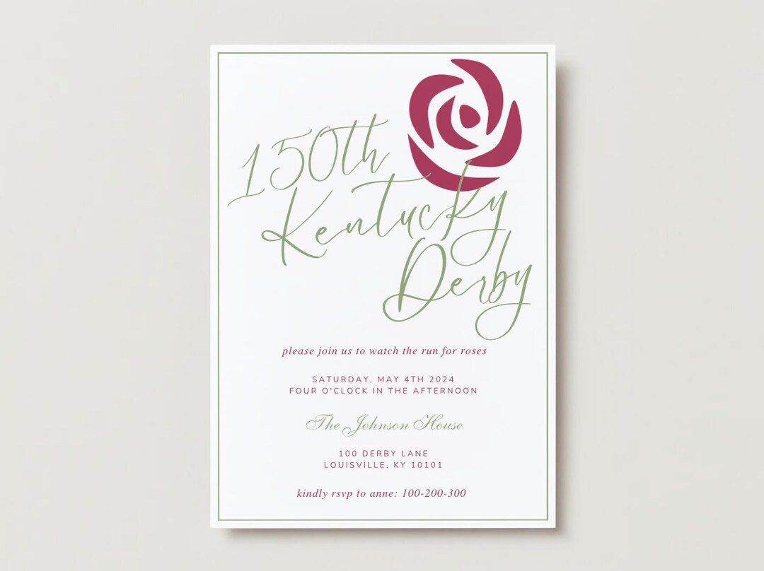Printable Kentucky Derby Invitation Kentucky Derby Party Invitation ...