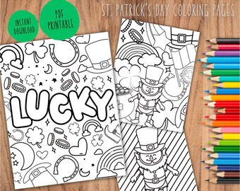 Printable St. Patrick's Day Coloring Page, Lucky Coloring Page, St ...