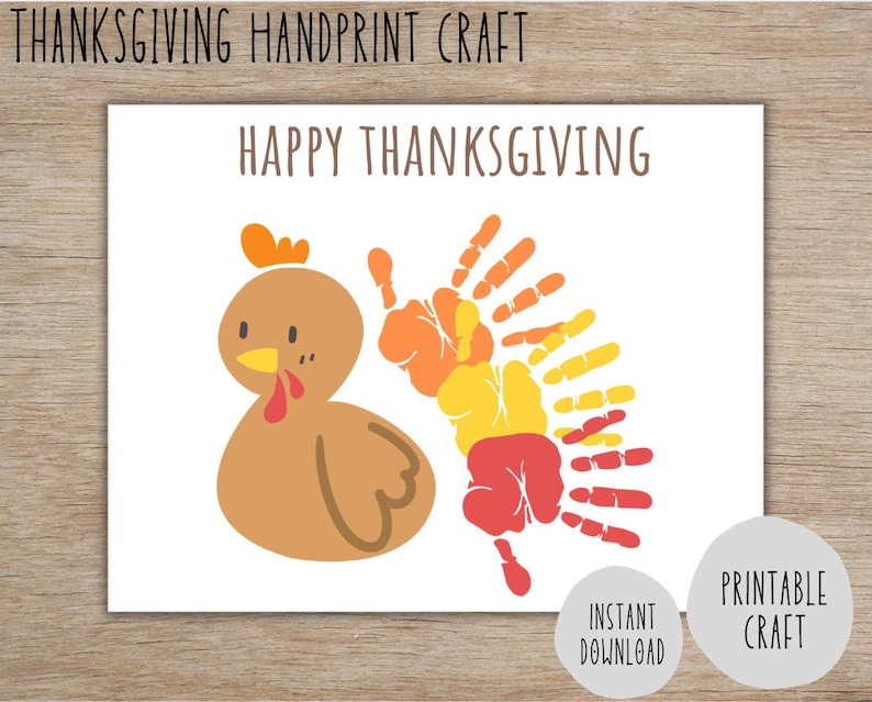 Thanksgiving Handprint Craft, Thankful Craft, Kids Turkey Art ...