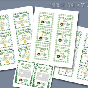 Leprechaun Bait Treat Bag Topper Printable Snack Topper Printable St ...