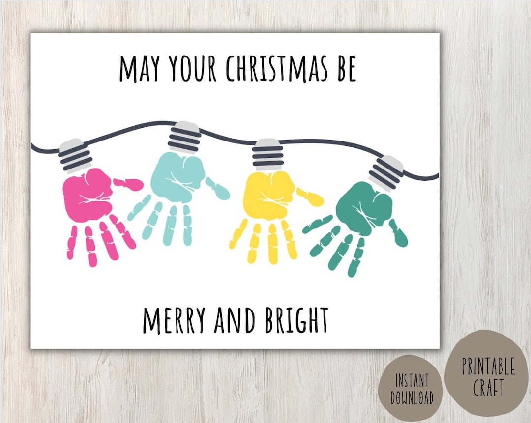 Christmas Lights Handprint Craft Holiday Craft Kids Holiday Art ...