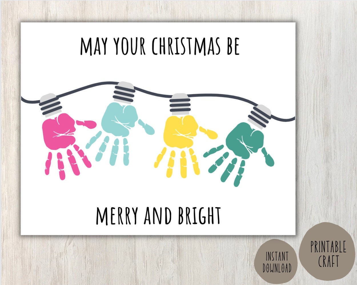 Christmas Lights Handprint Craft Holiday Craft Kids Holiday Art ...