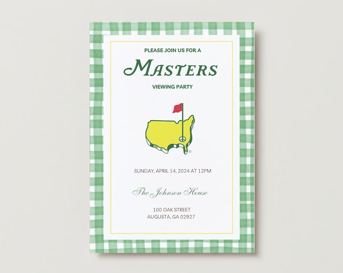 Masters Party Invitation, Masters Viewing Party Masters Printable ...