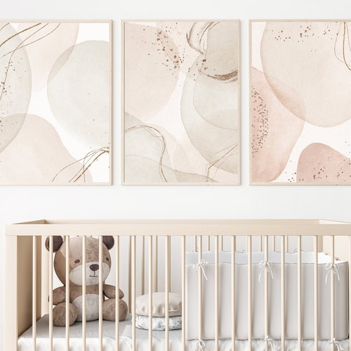 Neutral Prints Set of 3 Abstract Art Printable Poster Boho - Etsy