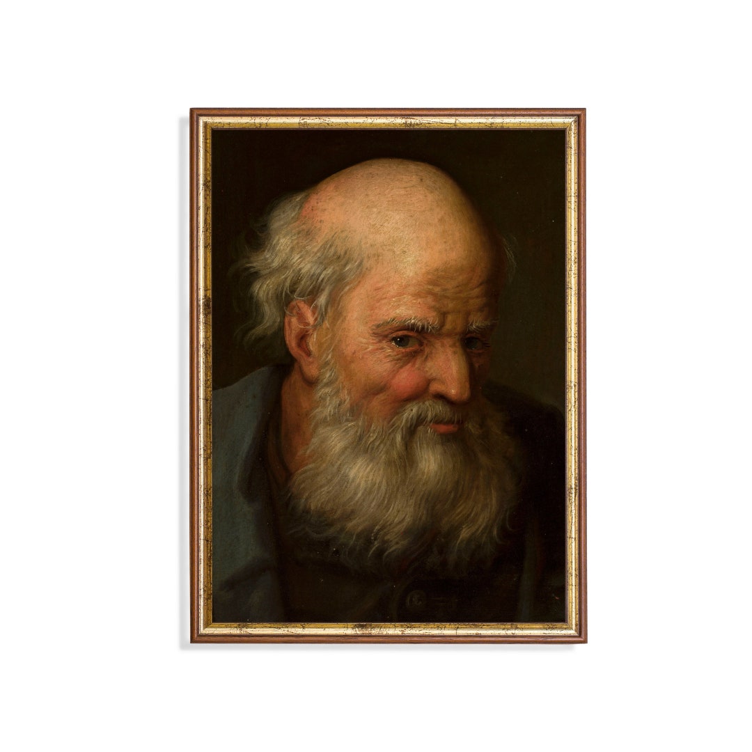 Mailed Print | Vintage Old Man Portrait Painting | Antique Gentleman ...