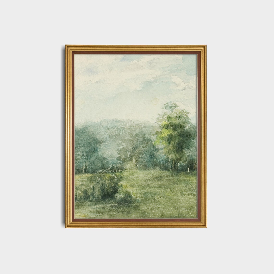 Vintage Landscape Painting Antique Forest Print Digital - Etsy