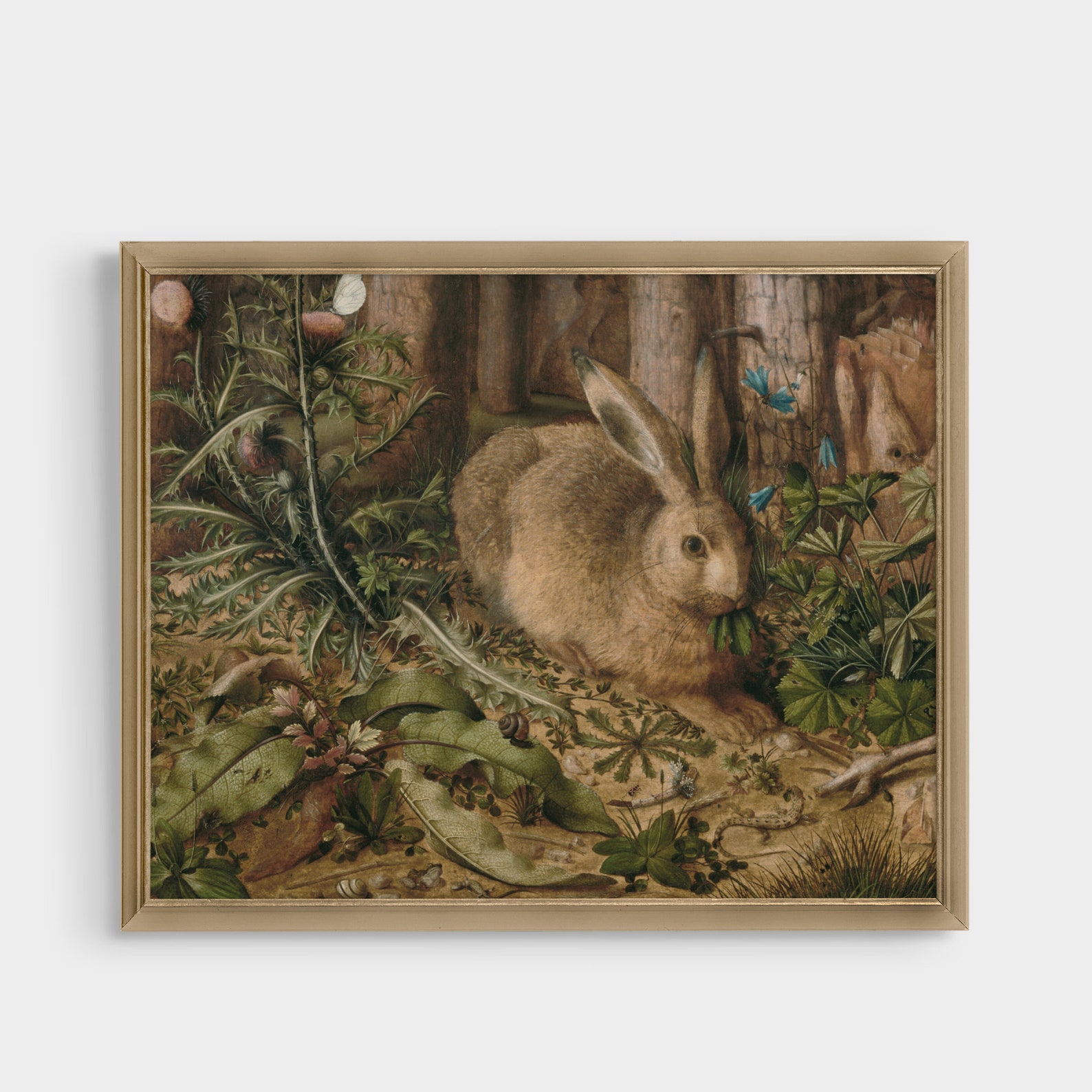 Vintage Rabbit Painting Antique Bunny Print Rabbit in - Etsy