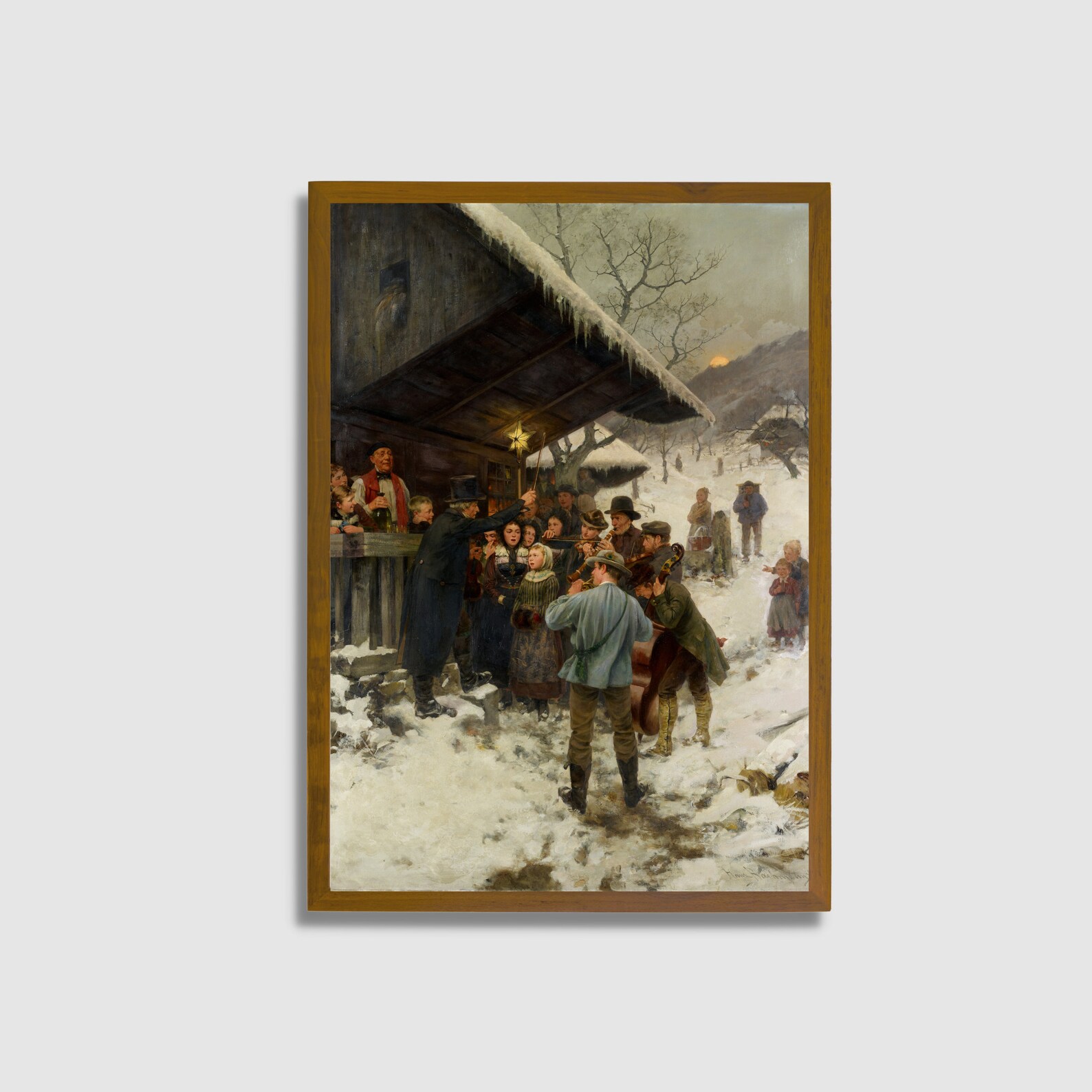 Christmas Carol Painting Vintage Wall Art Winter Decor Antique - Etsy