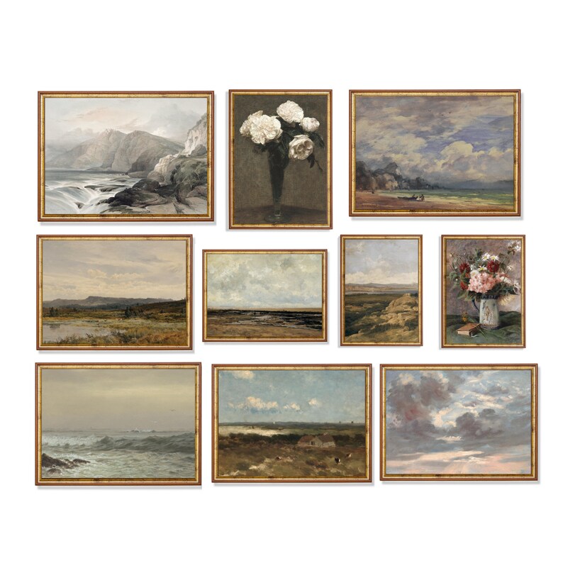 Vintage Gallery Set Antique Painting Set of 10 Prints - Etsy