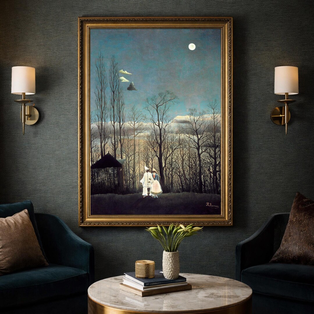 Henri Rousseau Carnival Evening Print: Vintage Naive Art, Moonlight ...