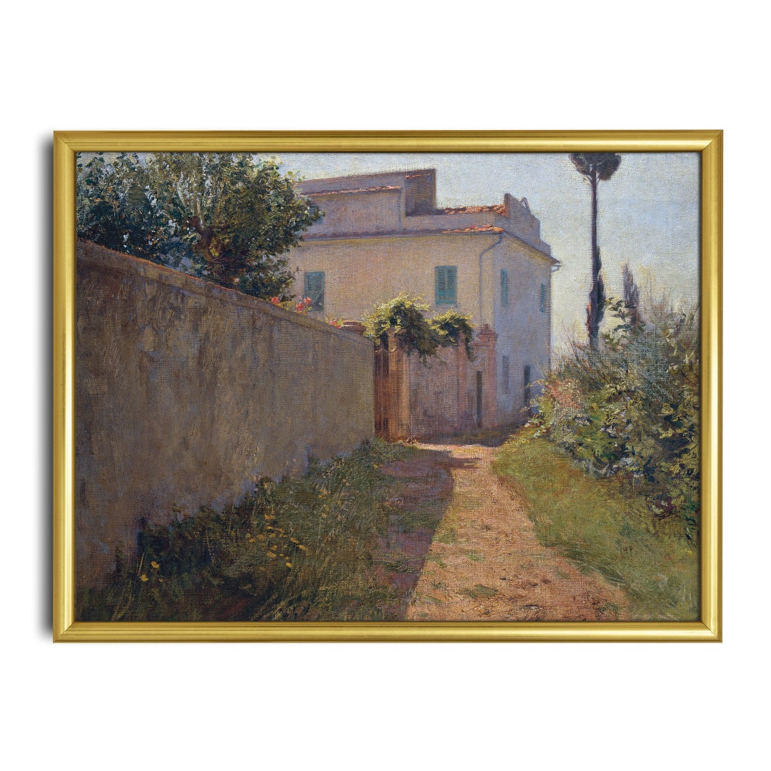 Italian Villa Print: Vintage Mediterranean Landscape (digital Download ...