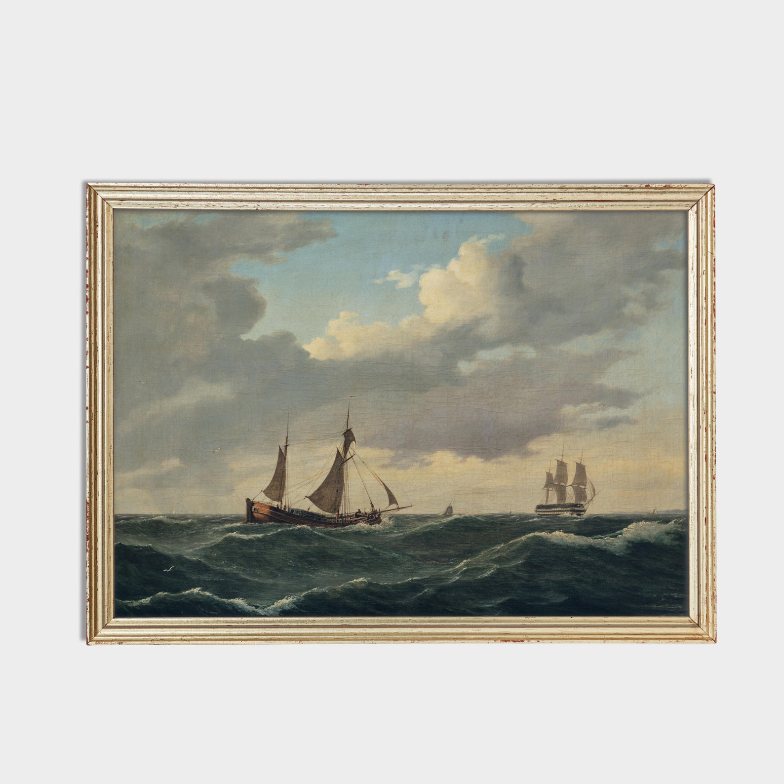 Vintage Sailing Boat Print: Antique Nautical Seascape Art - Etsy