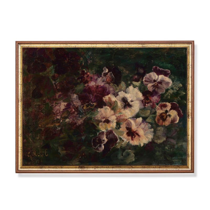Vintage Pansy Wall Print - Etsy UK
