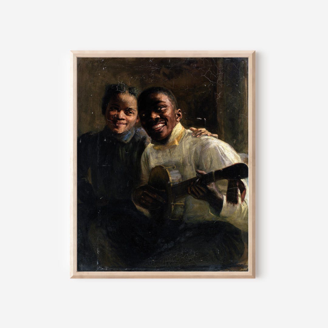 Vintage Banjo Player Portrait: 19th Century African American Music Art ...