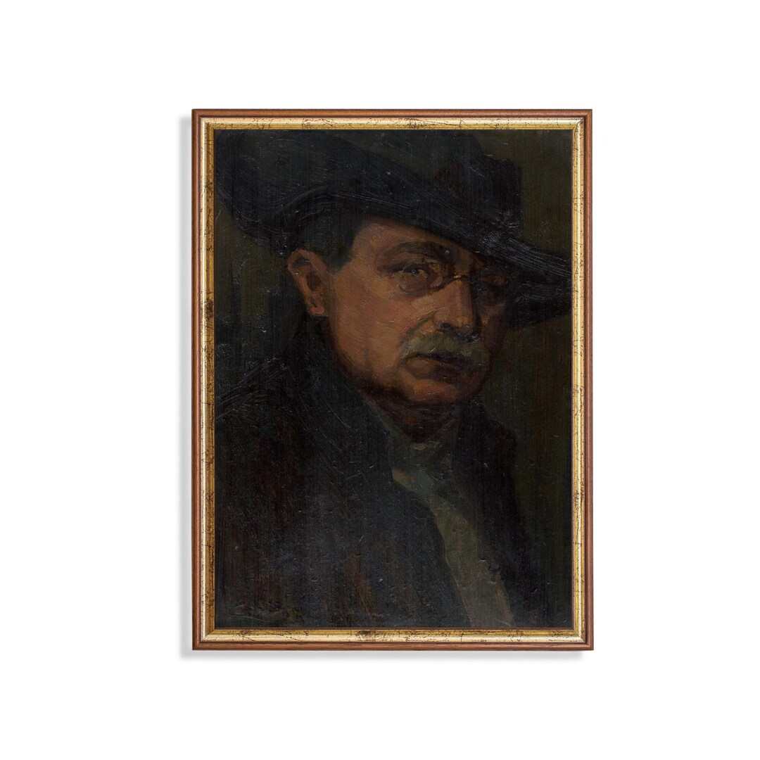 Printed and Shipped | Vintage Gentleman Portrait | Antique Man Portrait | Oil Painting Print ...