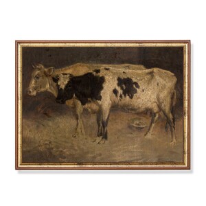 Printed and Shipped | Vintage Cows Painting | Antique Animal Print ...