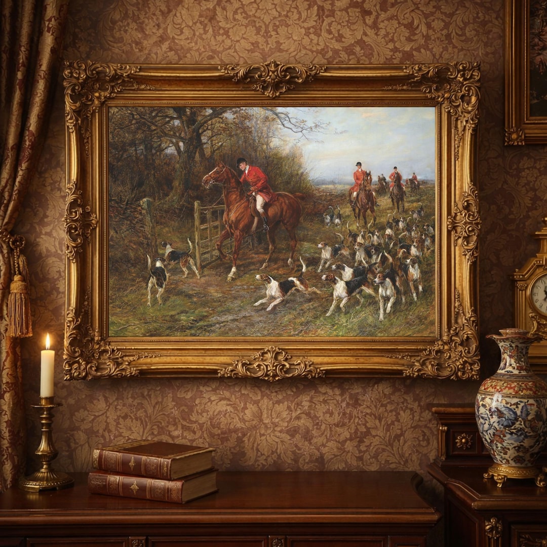 Vintage Fox Hunting Print: 19th Century Equestrian Art (digital ...
