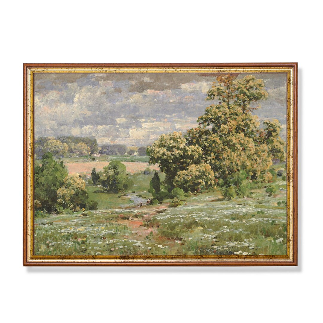 Vintage Spring Landscape | Antique Country Landscape | Printable Wall ...
