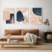 Blush Pink Wall Art Navy Blue Printable Poster Abstract Prints - Etsy
