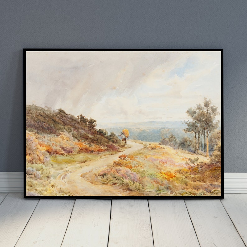 Vintage Landscape Painting Fall Autumn Farmhouse Decor - Etsy India