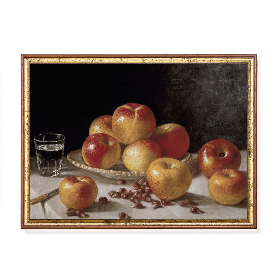 Mailed Print | Vintage Still Life With Apples and Chestnuts | Antique ...