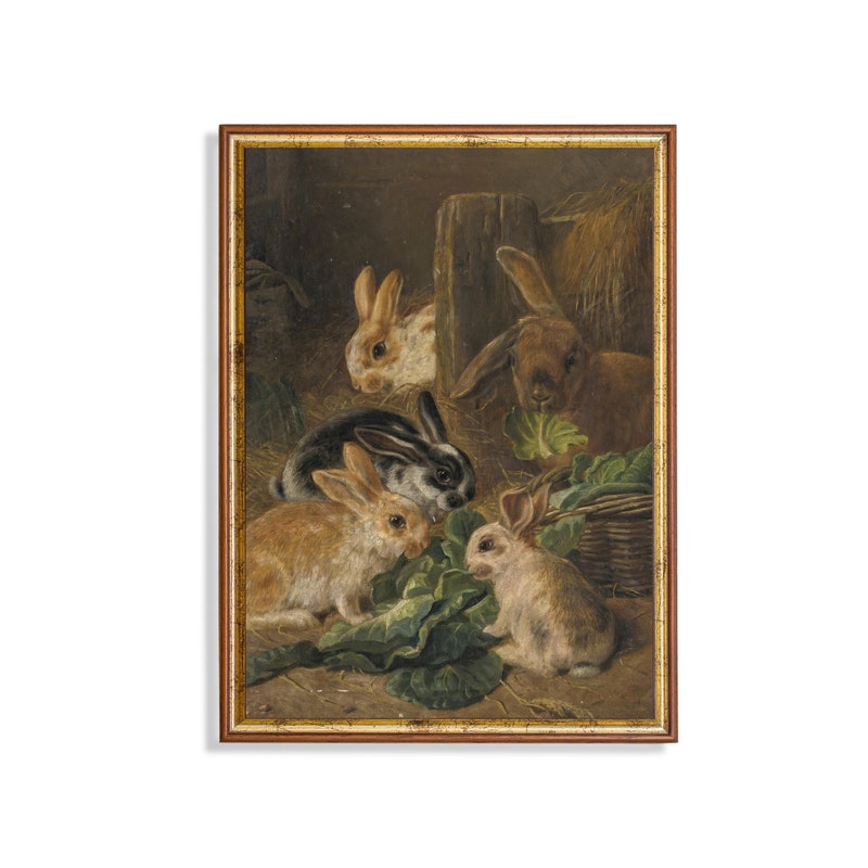 Vintage Bunny Print - Etsy