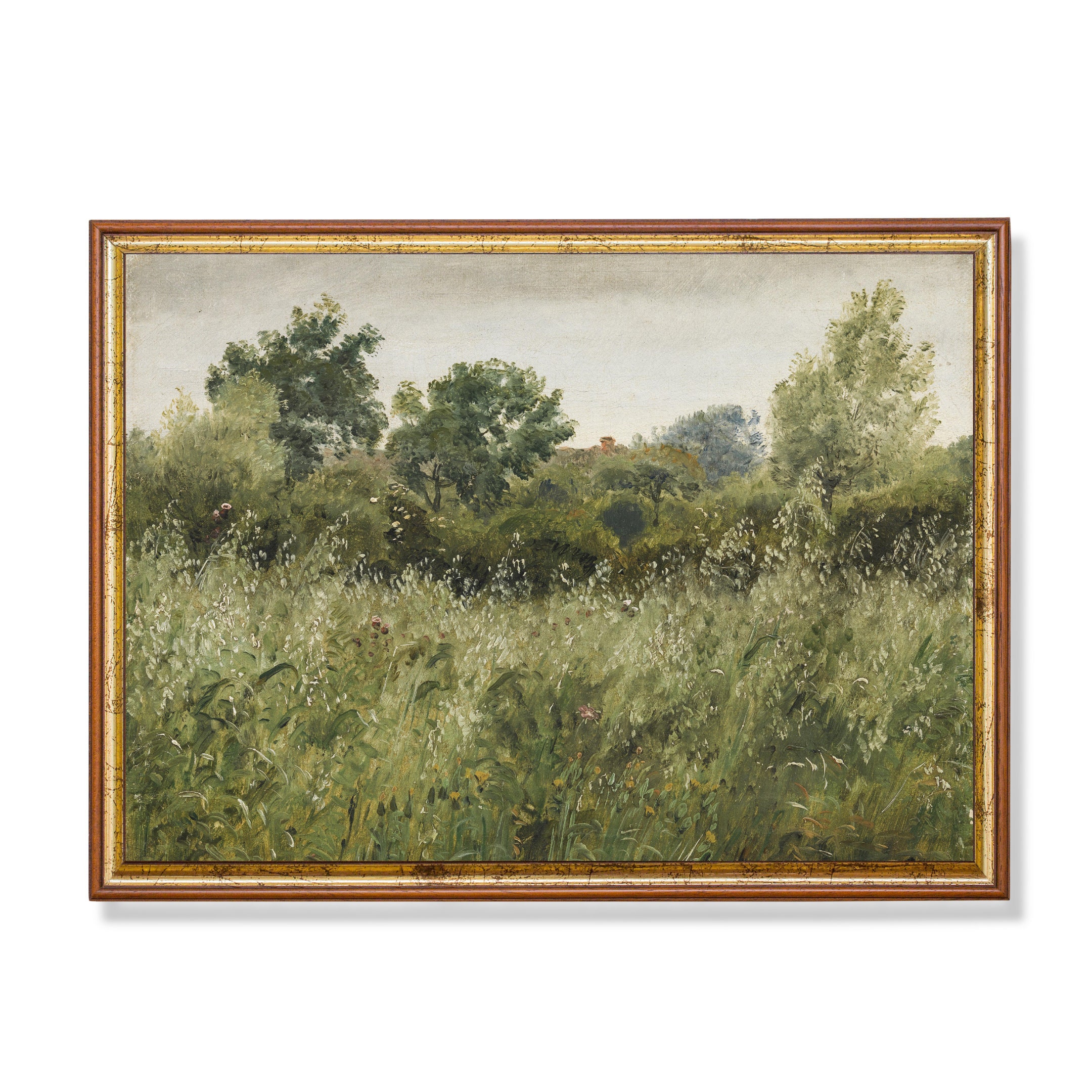 Vintage Painting Antique Landscape Print Farmhouse Vintage - Etsy