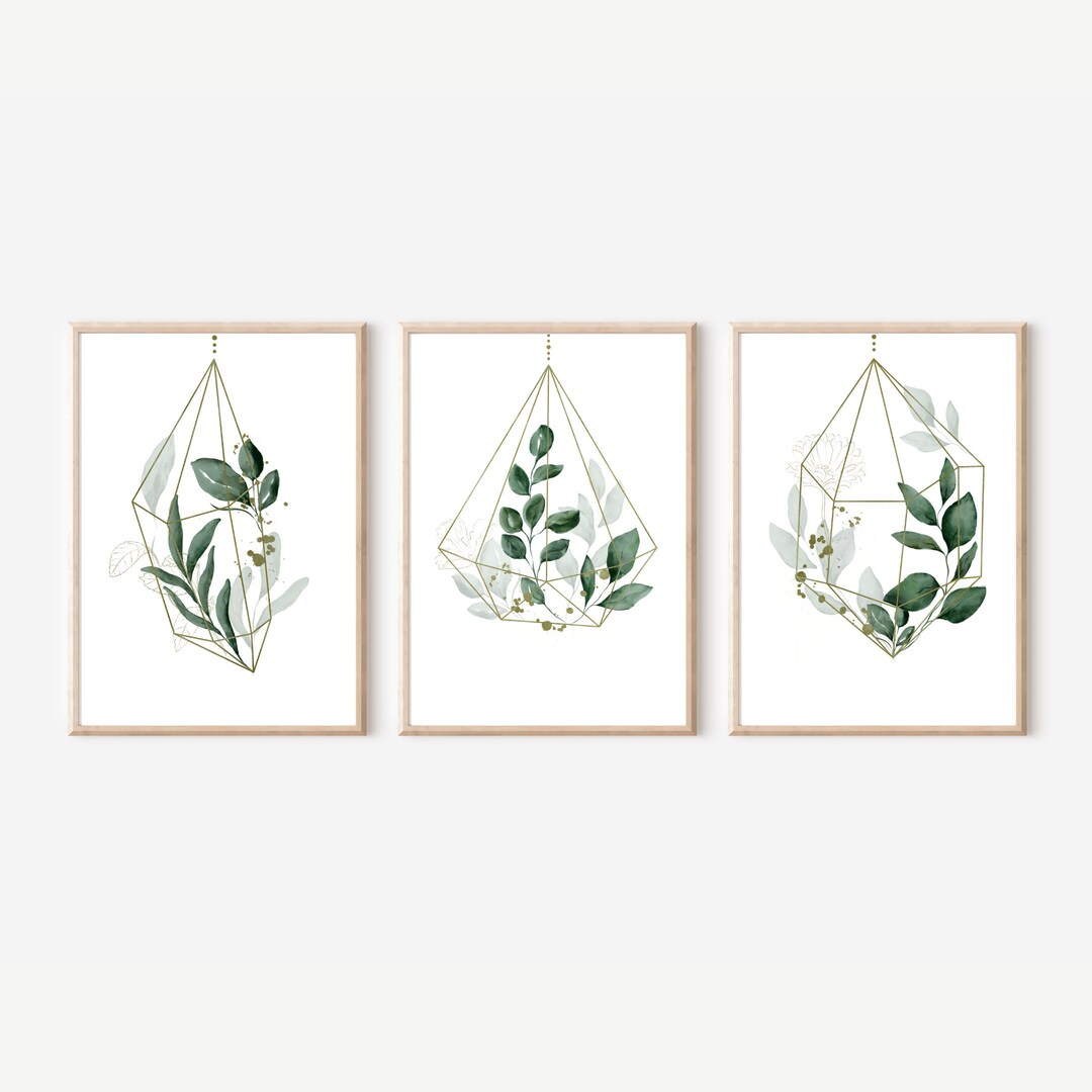 Botanical Print Set of 3 Eucalyptus Print Watercolor Poster - Etsy